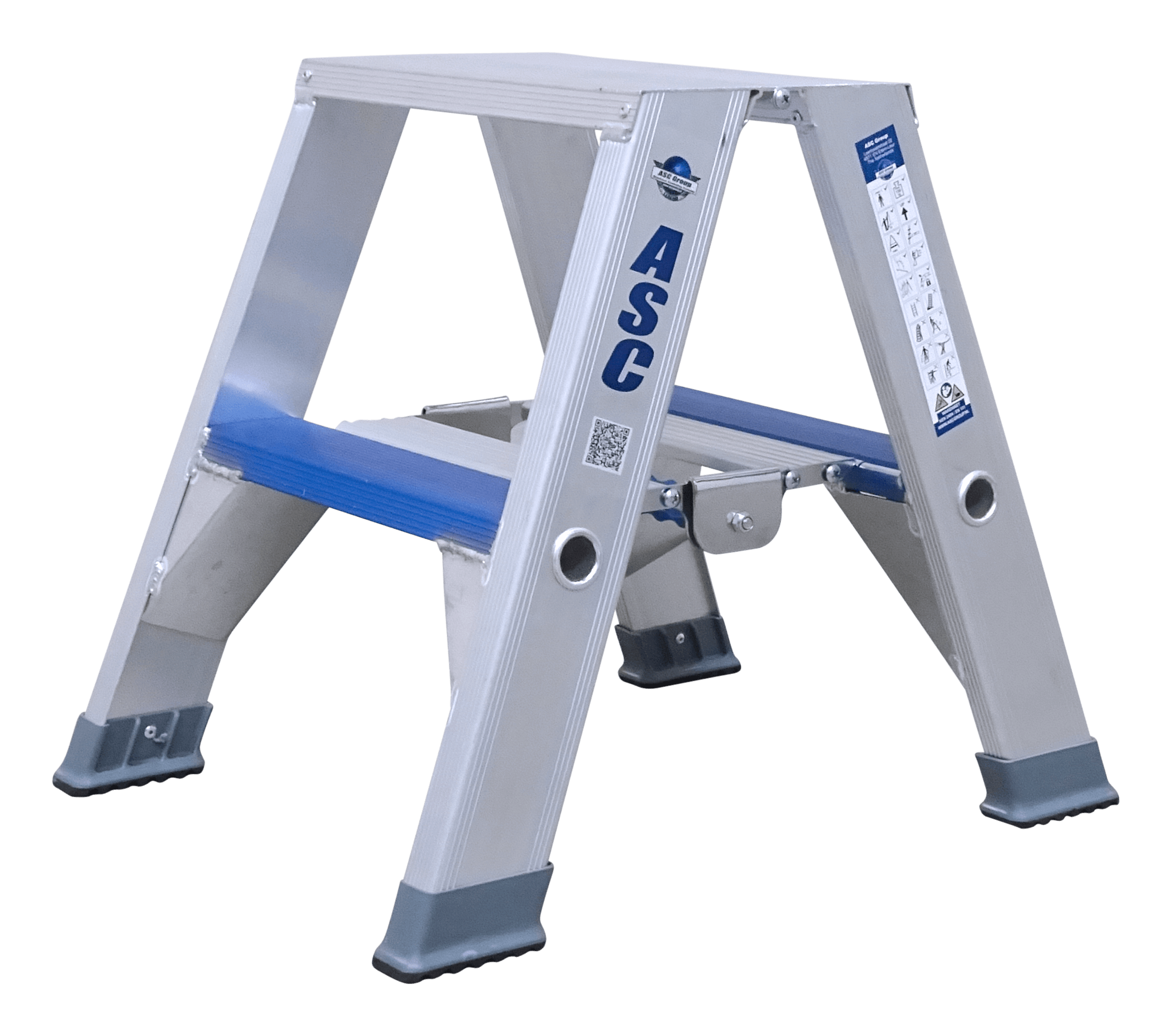 Dubbele trap ASC 2 treden | Aluminium | Robuust INFRA-TOOLS.NL